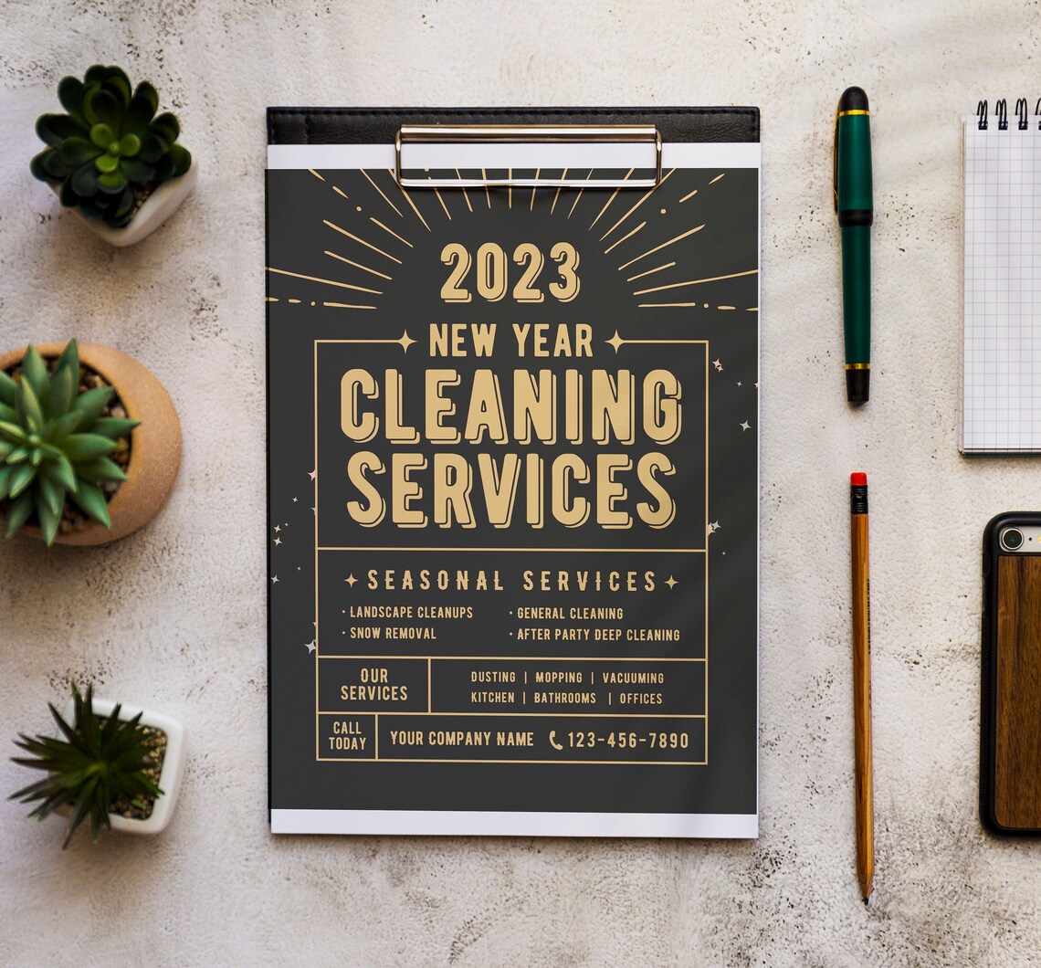 New Year Cleaning Services Flyer Template Canva 8.5 X 11 - Etsy