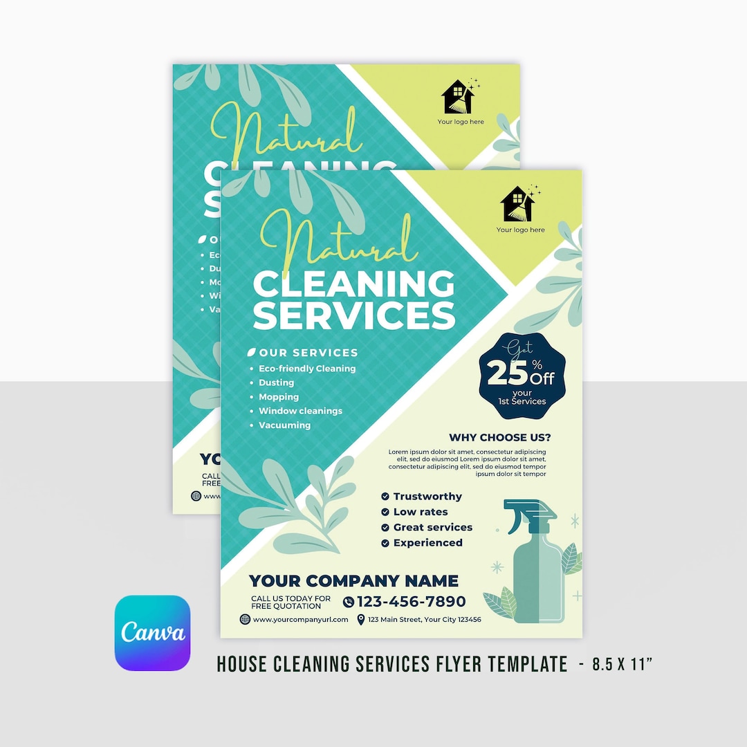 House Cleaning Services Flyer Template | Canva | Letter Size 8.5" X 11 ...