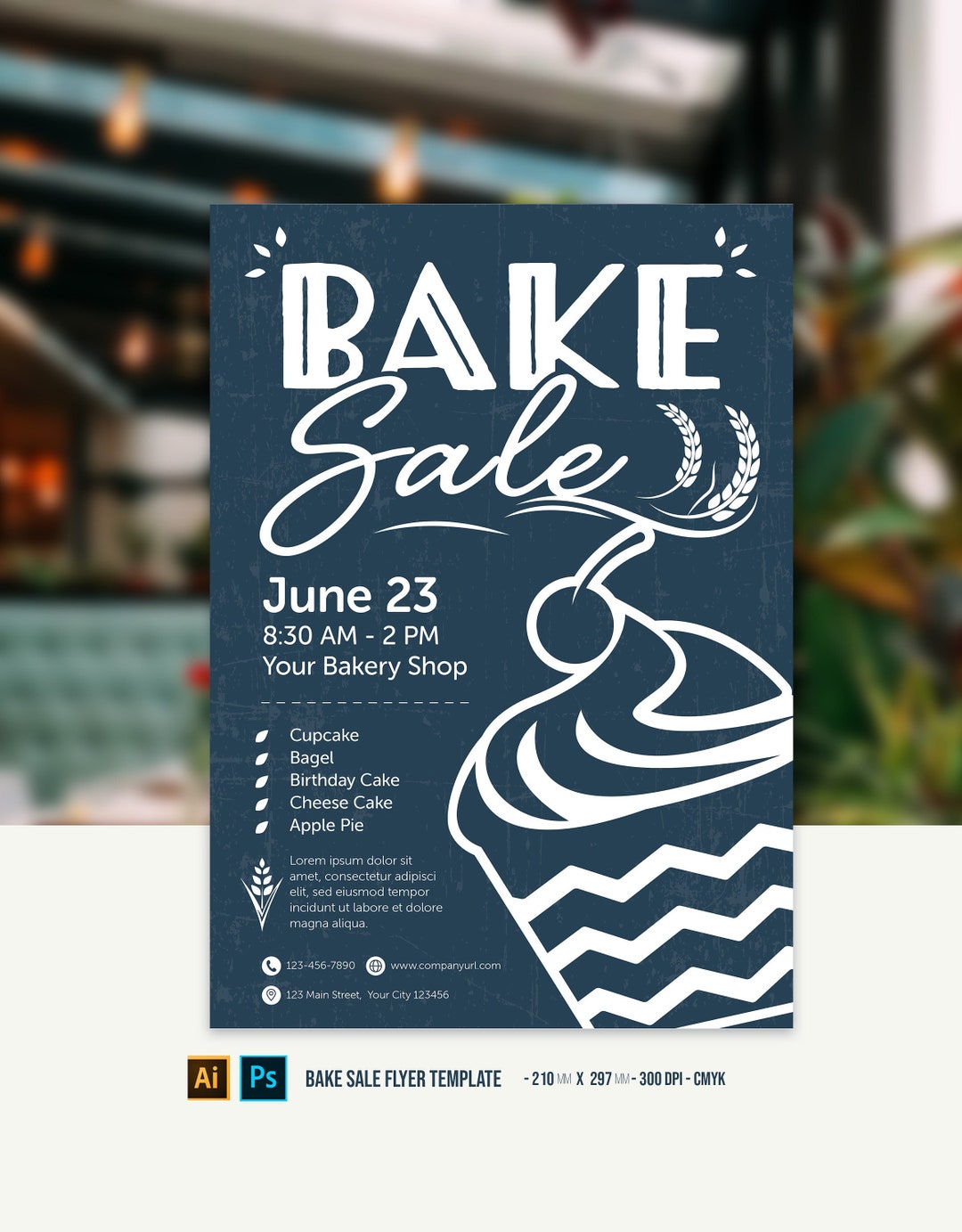 Bake Sale Printable Flyer Event Flyer Template Bakery AI - Etsy