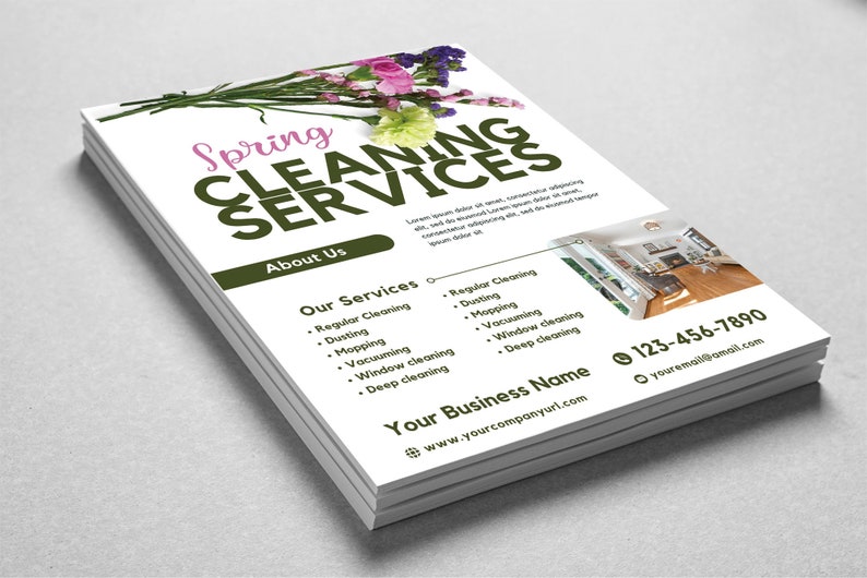 Spring Cleaning Service Editable Flyer | Professional Clean Business ...