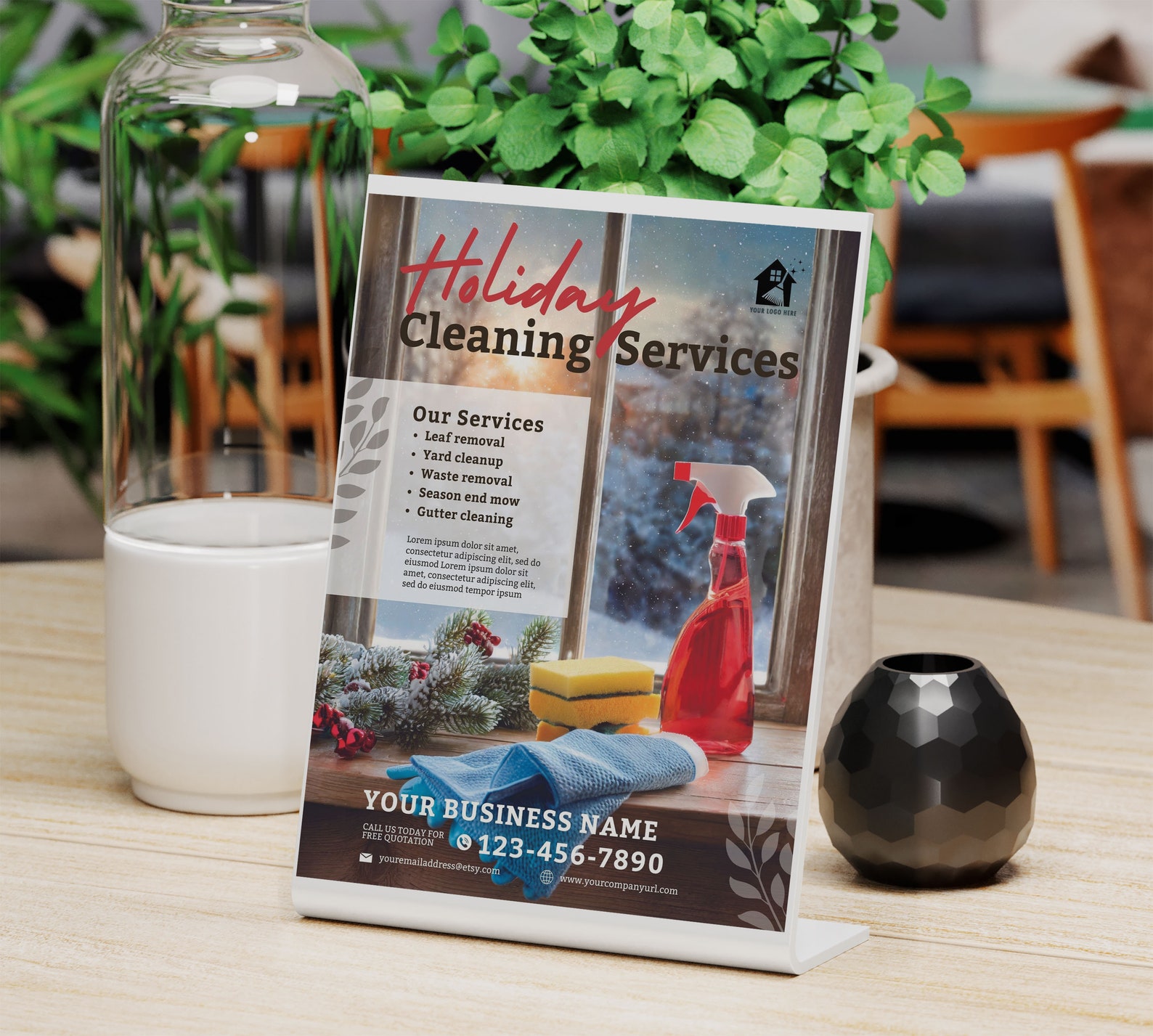 Holiday Cleaning Services Flyer Template | Canva | 8.5 X 11 Inch ...