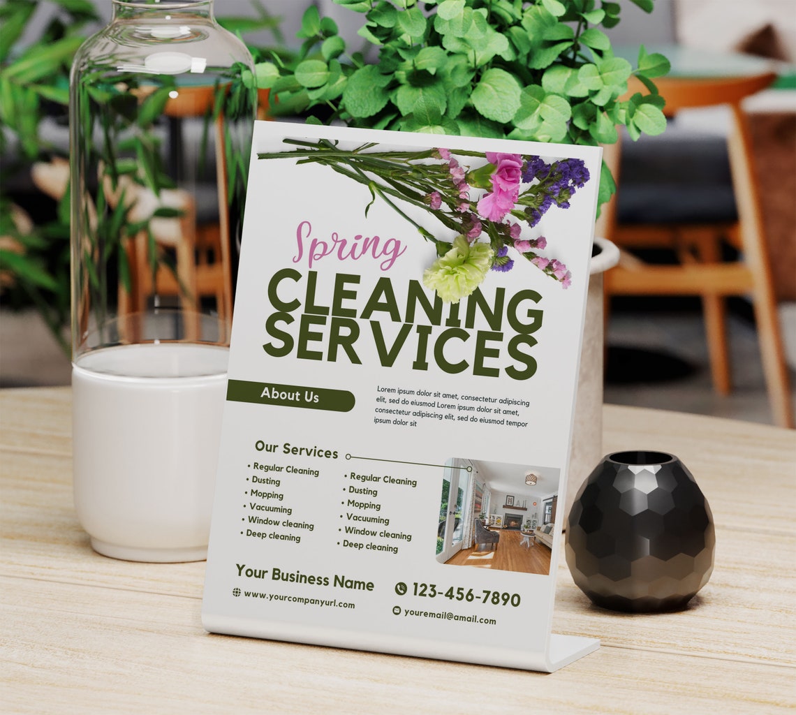 Spring Cleaning Service Editable Flyer Professional Clean Business ...