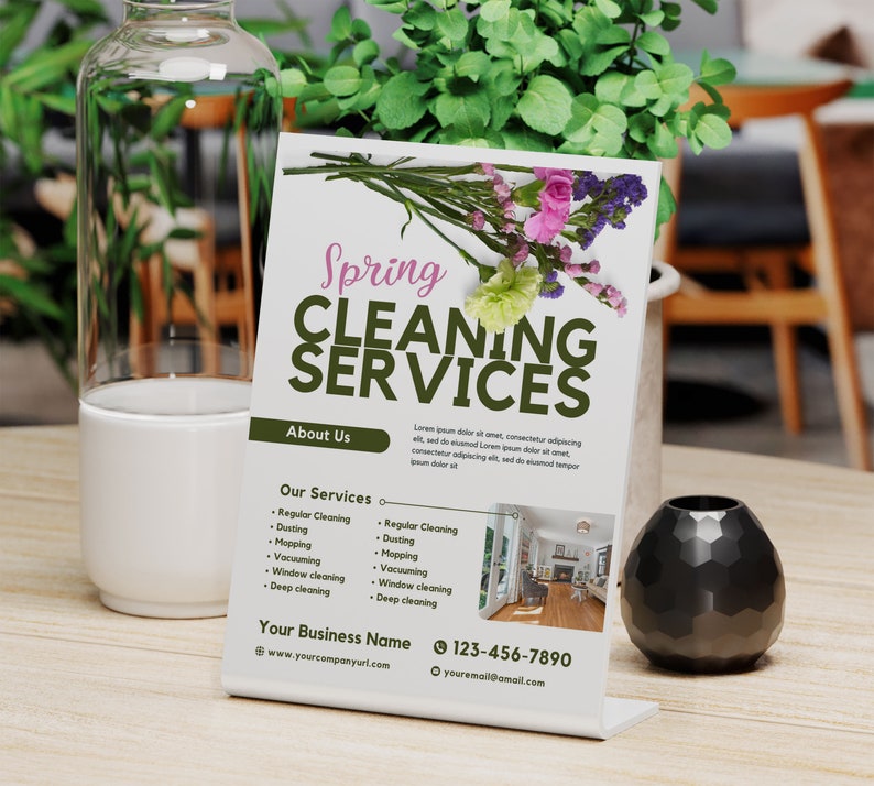 Spring Cleaning Service Editable Flyer Professional Clean Business ...