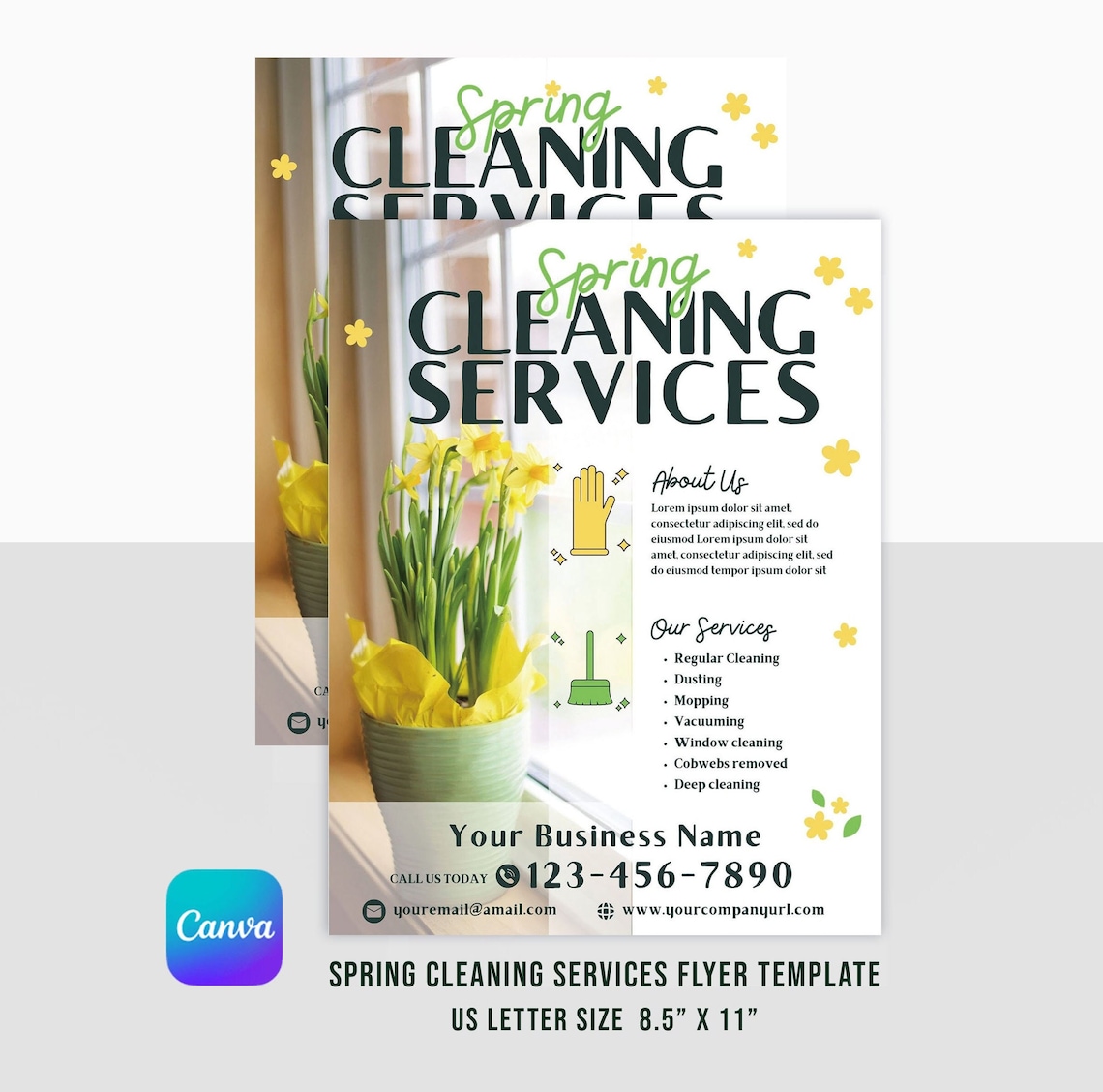 Spring Cleaning Service Editable Flyer | Professional Clean Business ...