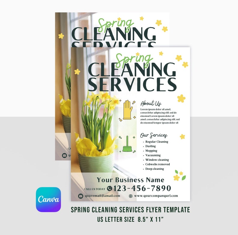 Spring Cleaning Service Editable Flyer | Professional Clean Business ...