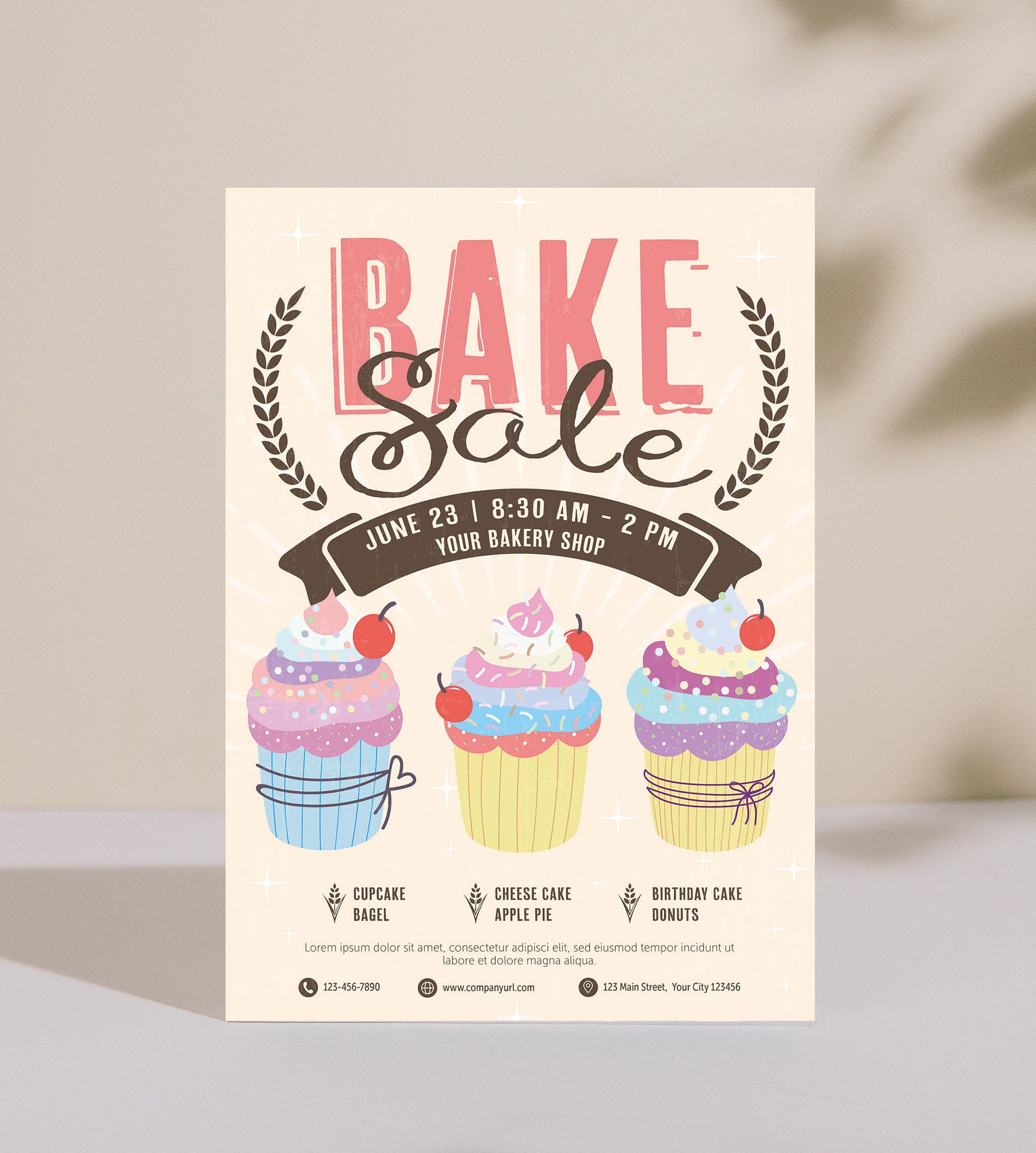 Bake Sale Printable Flyer | Event Flyer Template | Bakery | AI & PSD ...