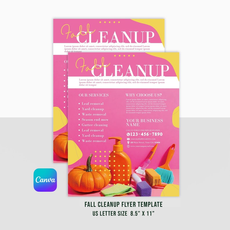 Fall Cleanup Flyer Template | Canva | US Letter Size 8.5" X 11 ...
