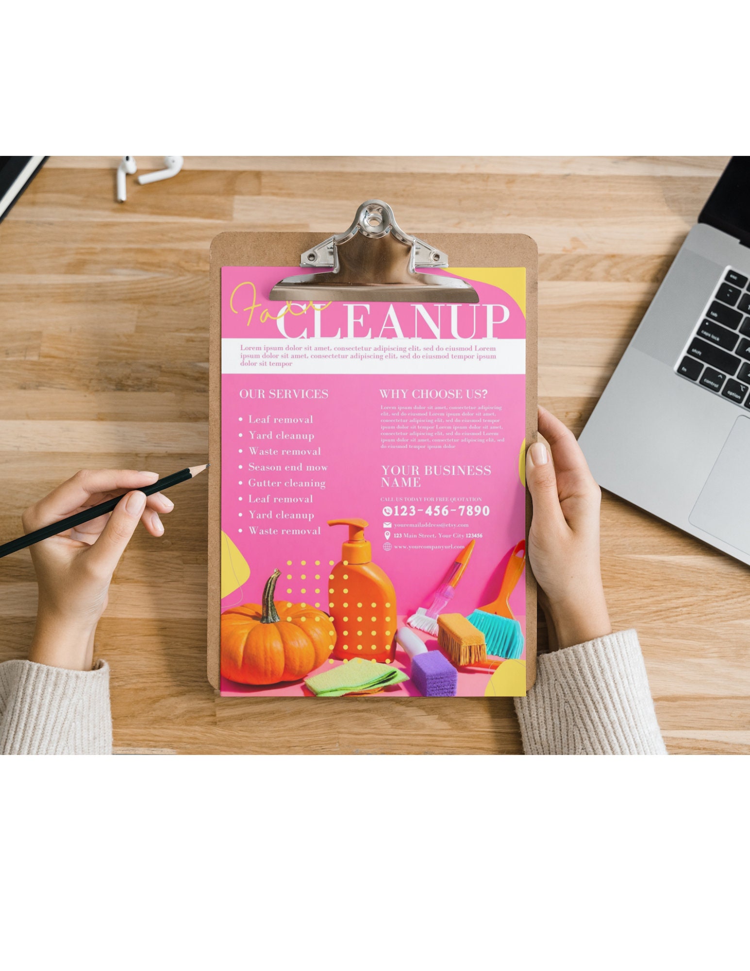 Fall Cleanup Flyer Template Canva US Letter Size 8.5 X 11 Instant ...
