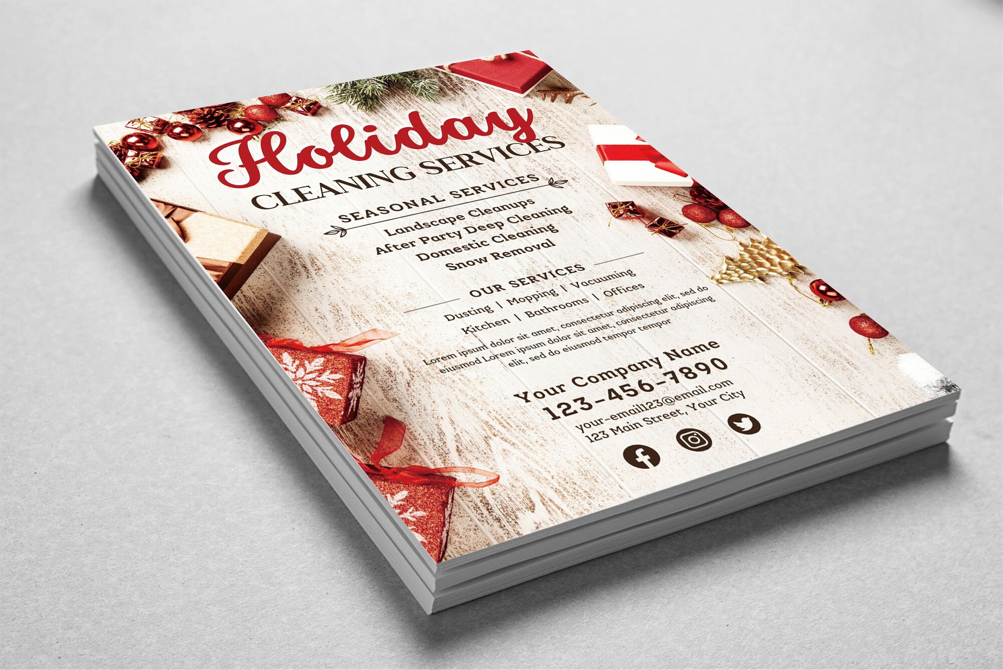 Holiday Cleaning Services Flyer Template | Canva | 8.5 X 11 Inch ...