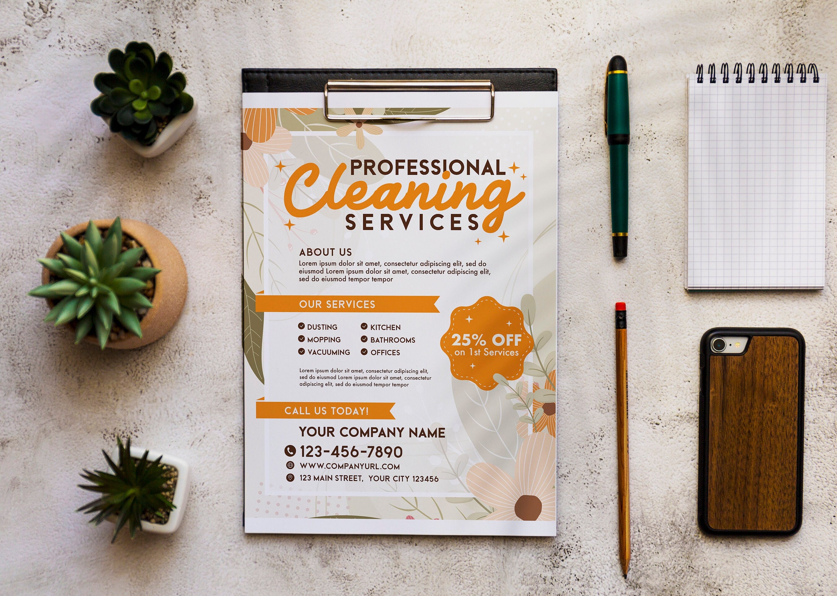 Professional Cleaning Services Printable | Flyer Template | AI, PSD ...