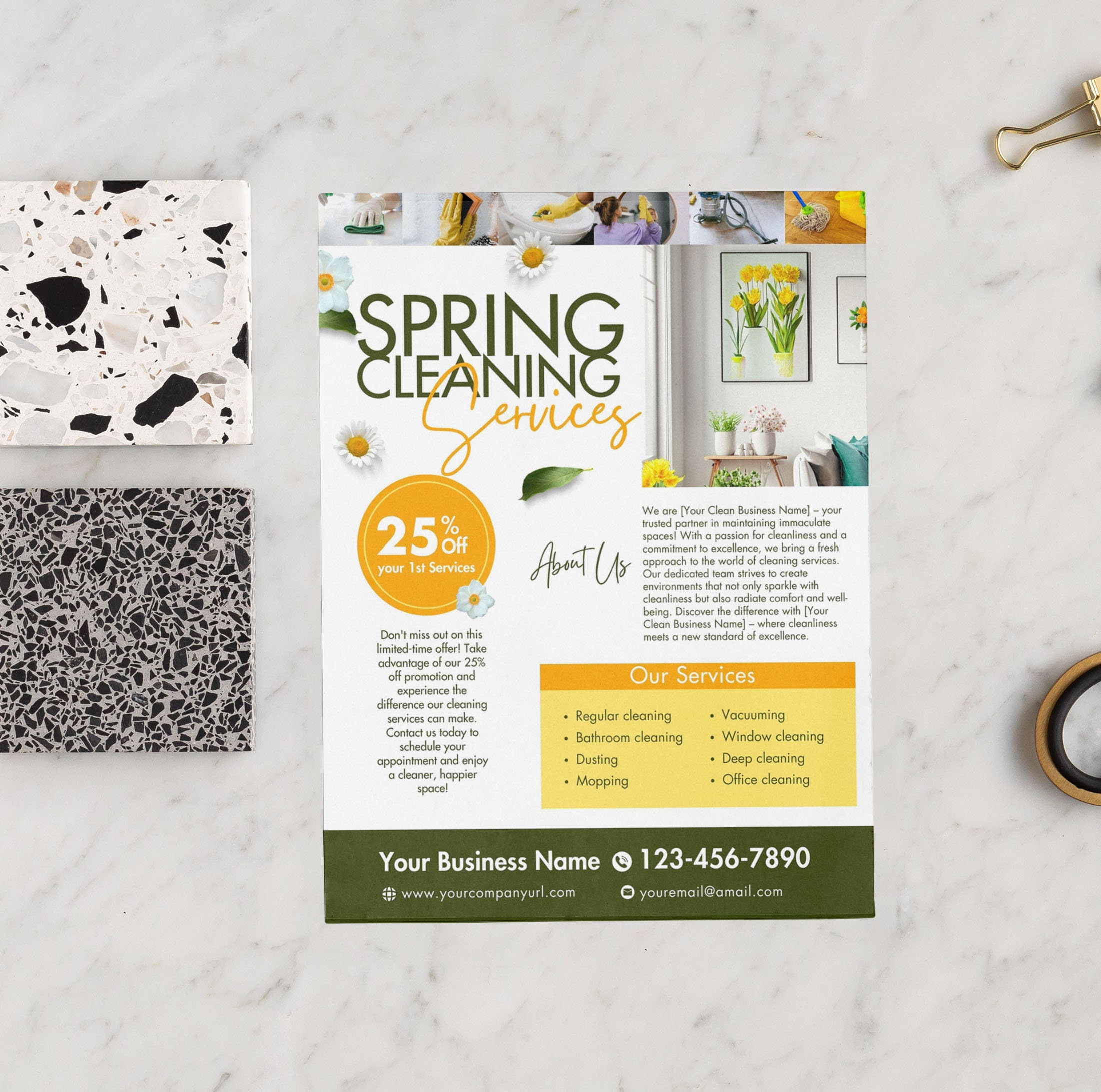 Spring Cleaning Service Editable Flyer | Professional Clean Business ...
