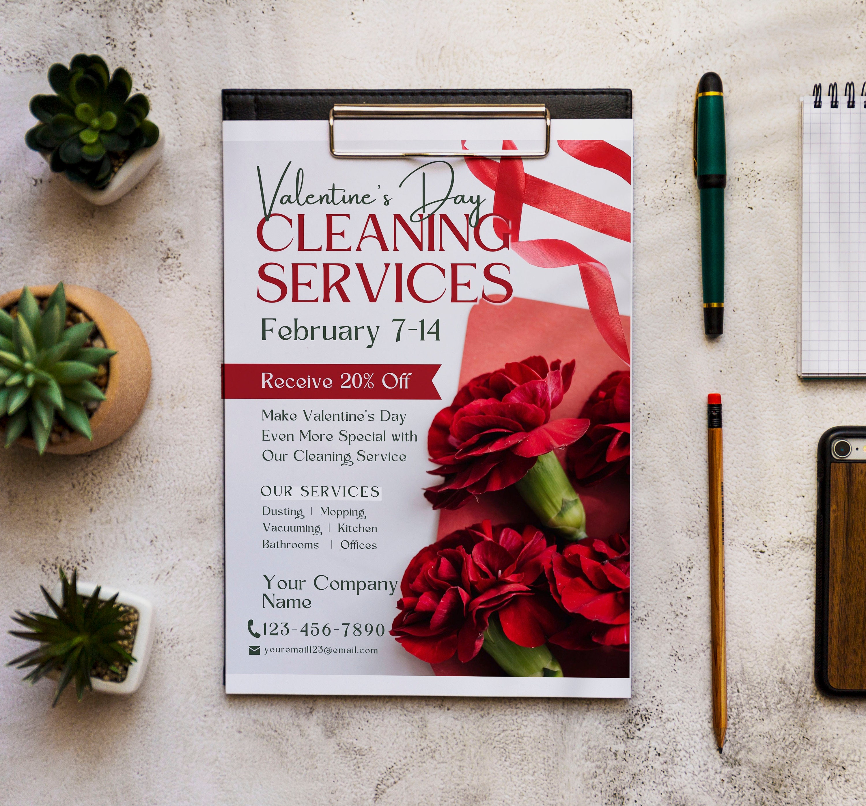 Valentine's Day Cleaning Services Flyer Template | Canva | 8.5 X 11 ...