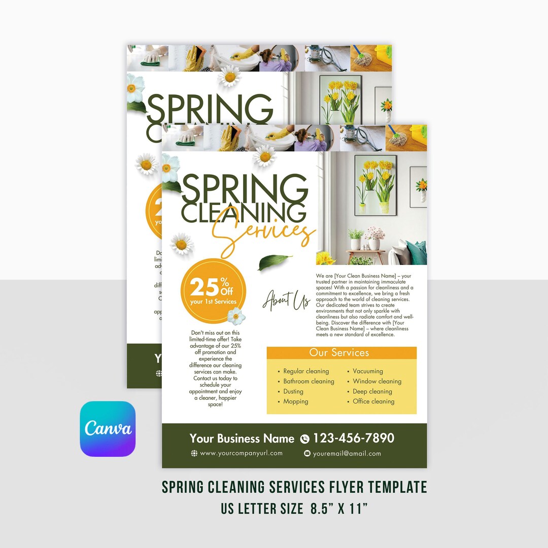 Spring Cleaning Service Editable Flyer | Professional Clean Business ...