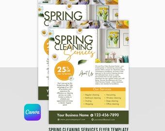 Spring Cleaning Service Editable Flyer Professional Clean Business ...