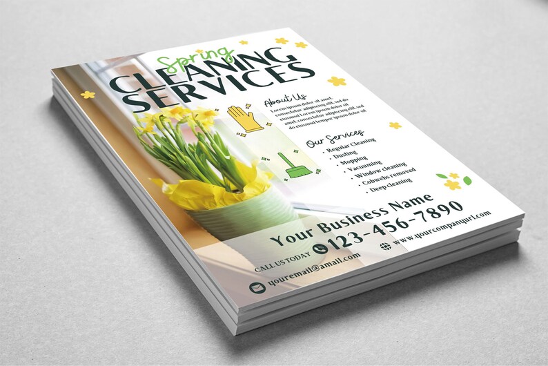 Spring Cleaning Service Editable Flyer | Professional Clean Business ...