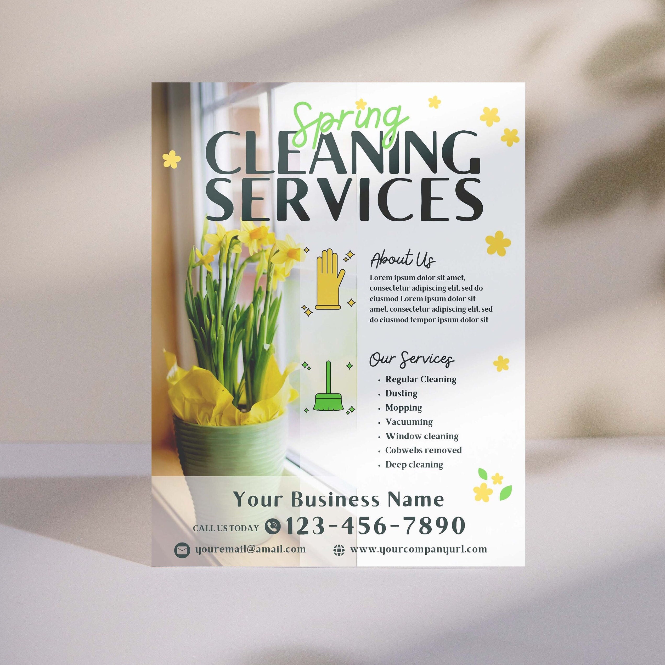 Spring Cleaning Service Editable Flyer | Professional Clean Business ...