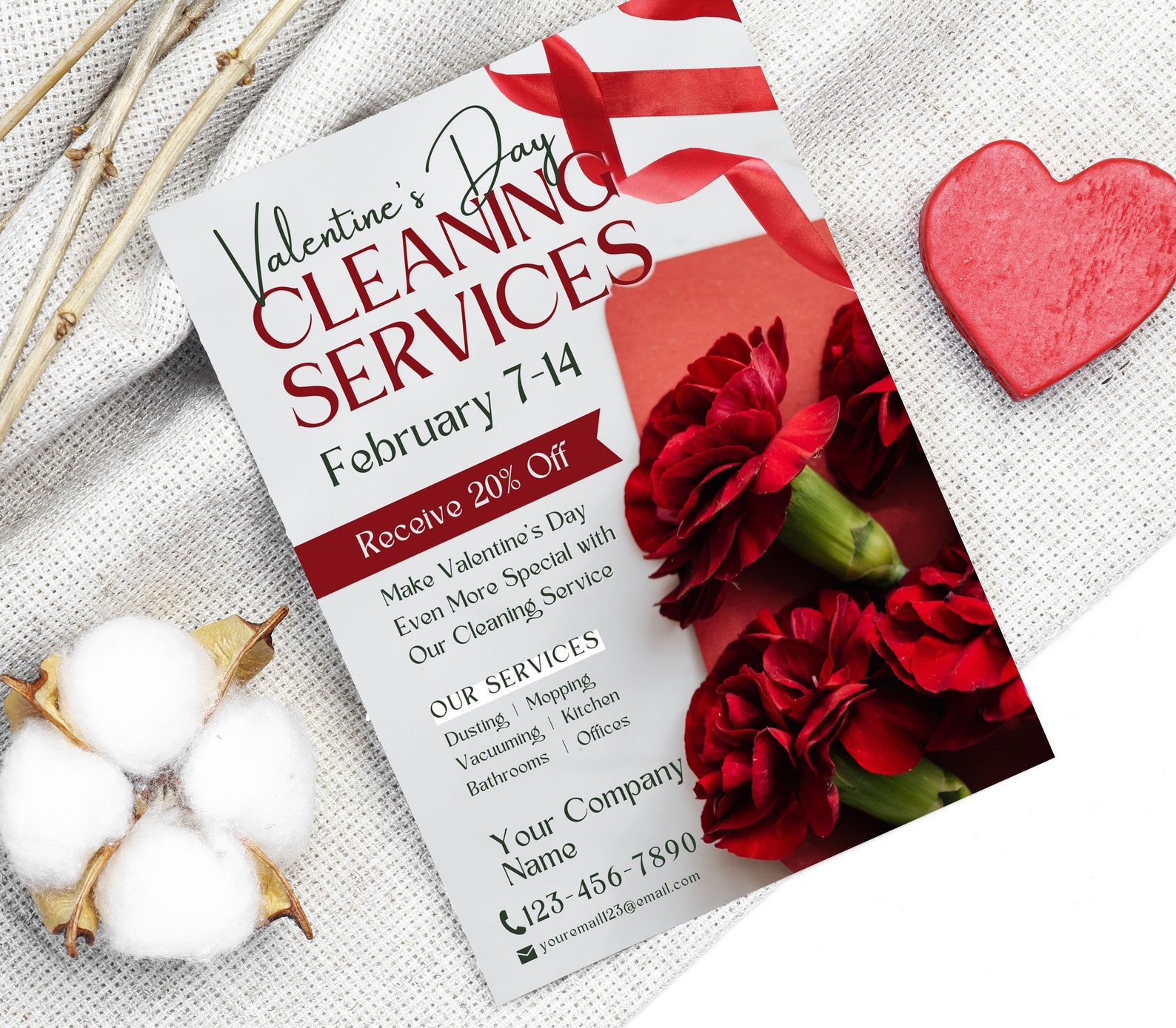 Valentine's Day Cleaning Services Flyer Template | Canva | 8.5 X 11 ...