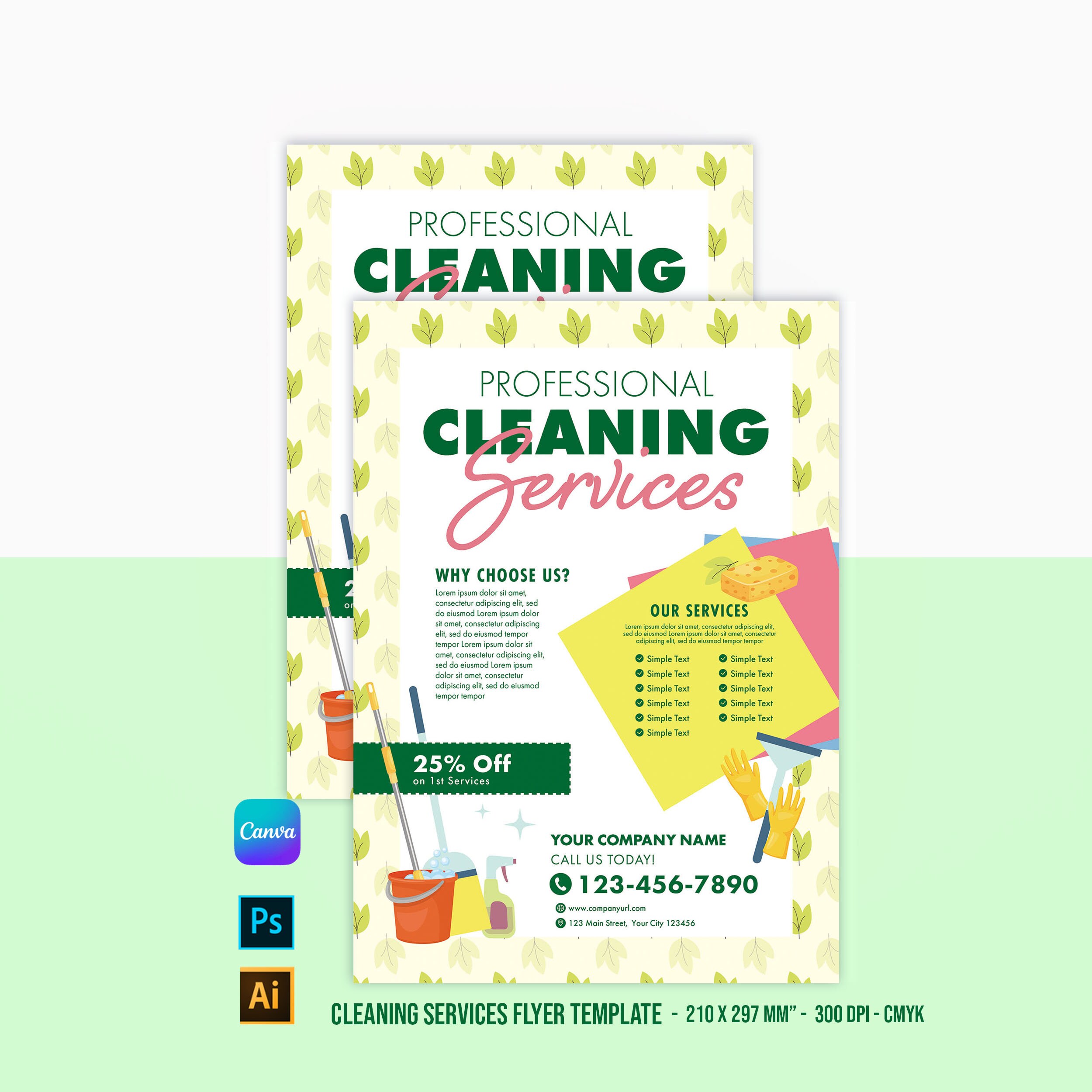 Professional Cleaning Service Printable Flyer Modern Business Flyer ...