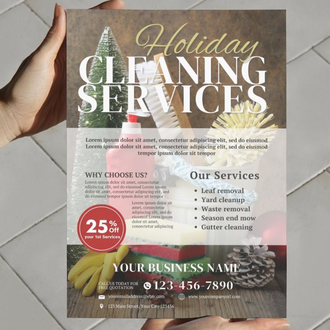 Holiday Cleaning Services Flyer Template | Canva | 8.5 X 11 Inch ...