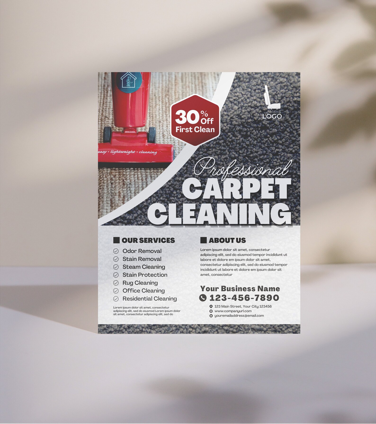 Carpet Cleaning Printable Flyer | Clean Service Flyer Template | Canva ...