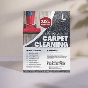 Carpet Cleaning Printable Flyer | Clean Service Flyer Template | Canva ...