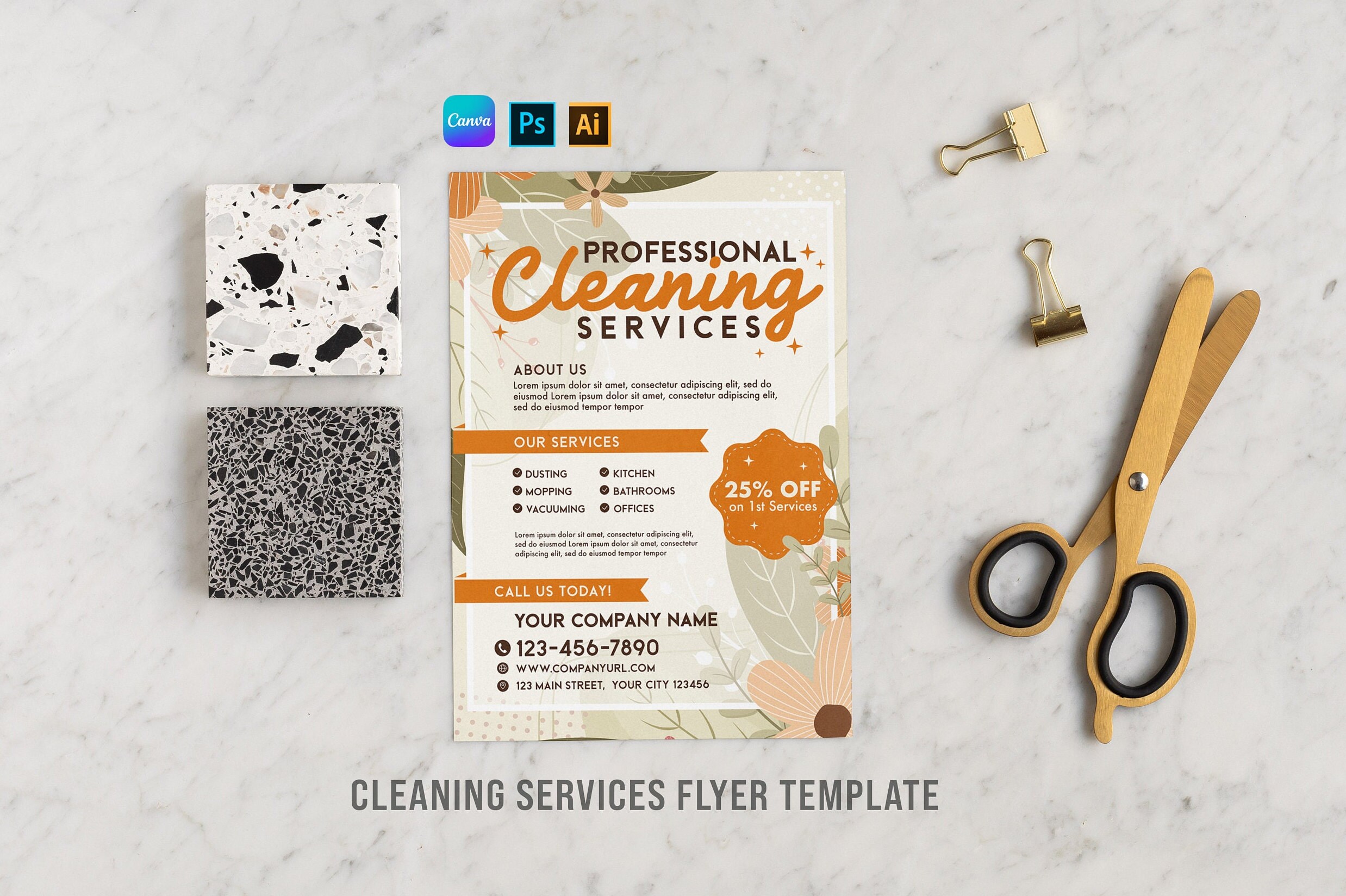 Professional Cleaning Services Printable | Flyer Template | AI, PSD ...