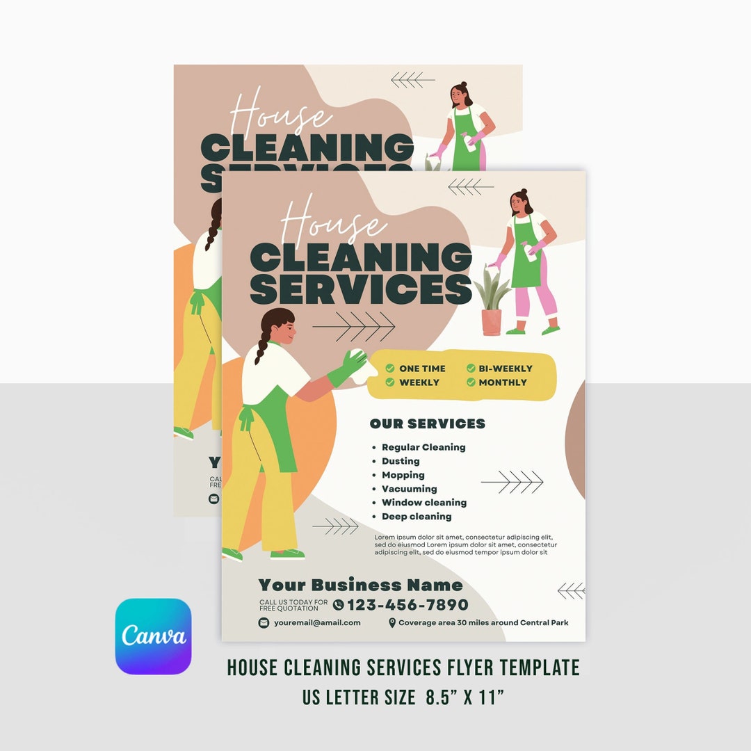 House Cleaning Service Flyer Template | Canva | US Letter Size 8.5" X ...