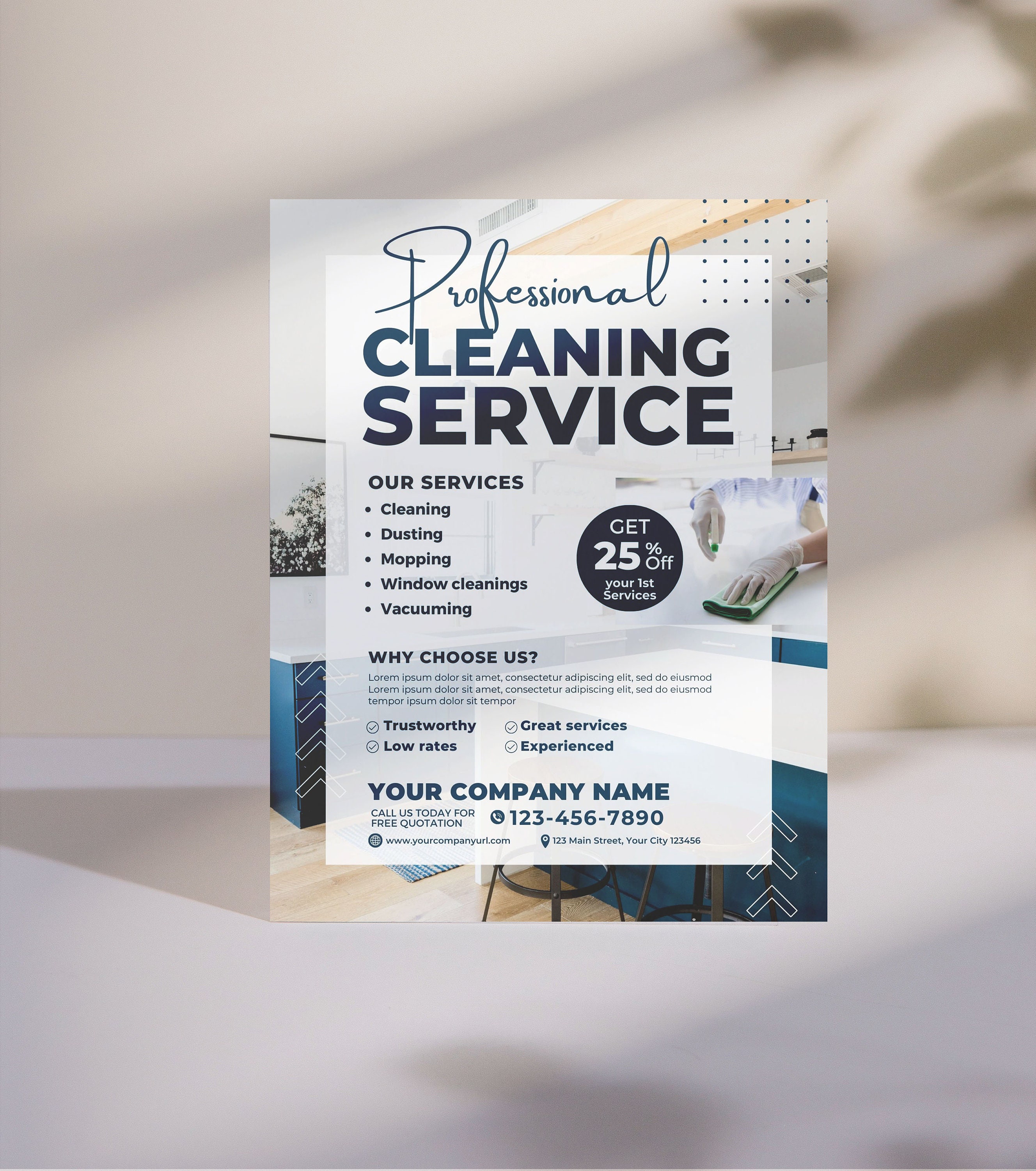 Professional Cleaning Service Flyer Template | Canva | US Letter Size 8 ...