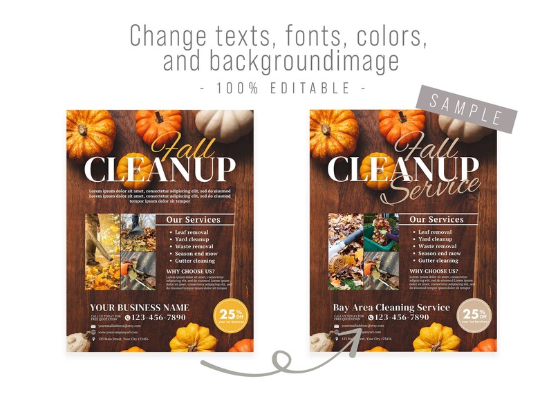 Fall Cleanup Flyer Template | Canva | US Letter Size 8.5" X 11 ...