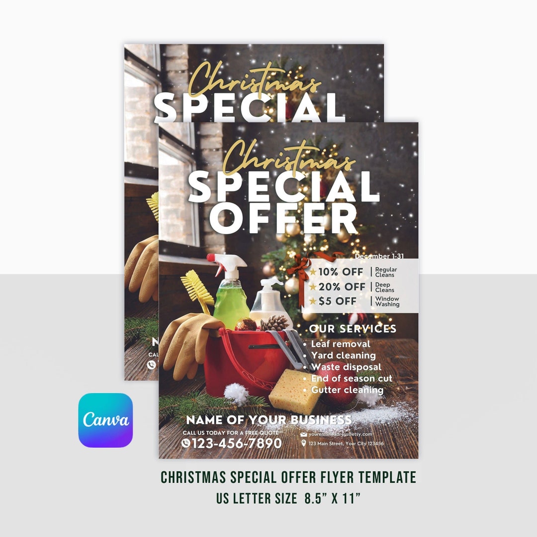 Christmas Special Offer Flyer Template Canva 85 X 11 Inch Clean Business Commercial Winter