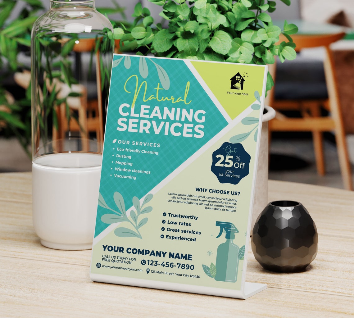 House Cleaning Services Flyer Template Canva Letter Size - Etsy