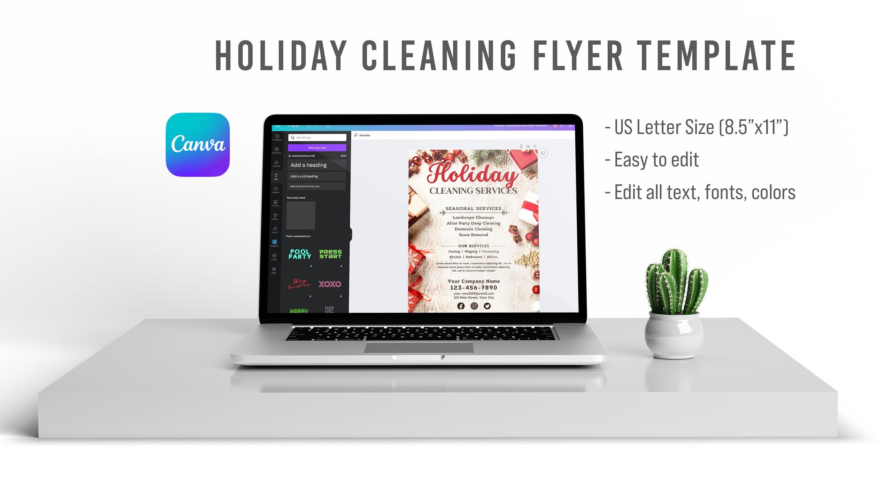 Holiday Cleaning Services Flyer Template | Canva | 8.5 X 11 Inch ...