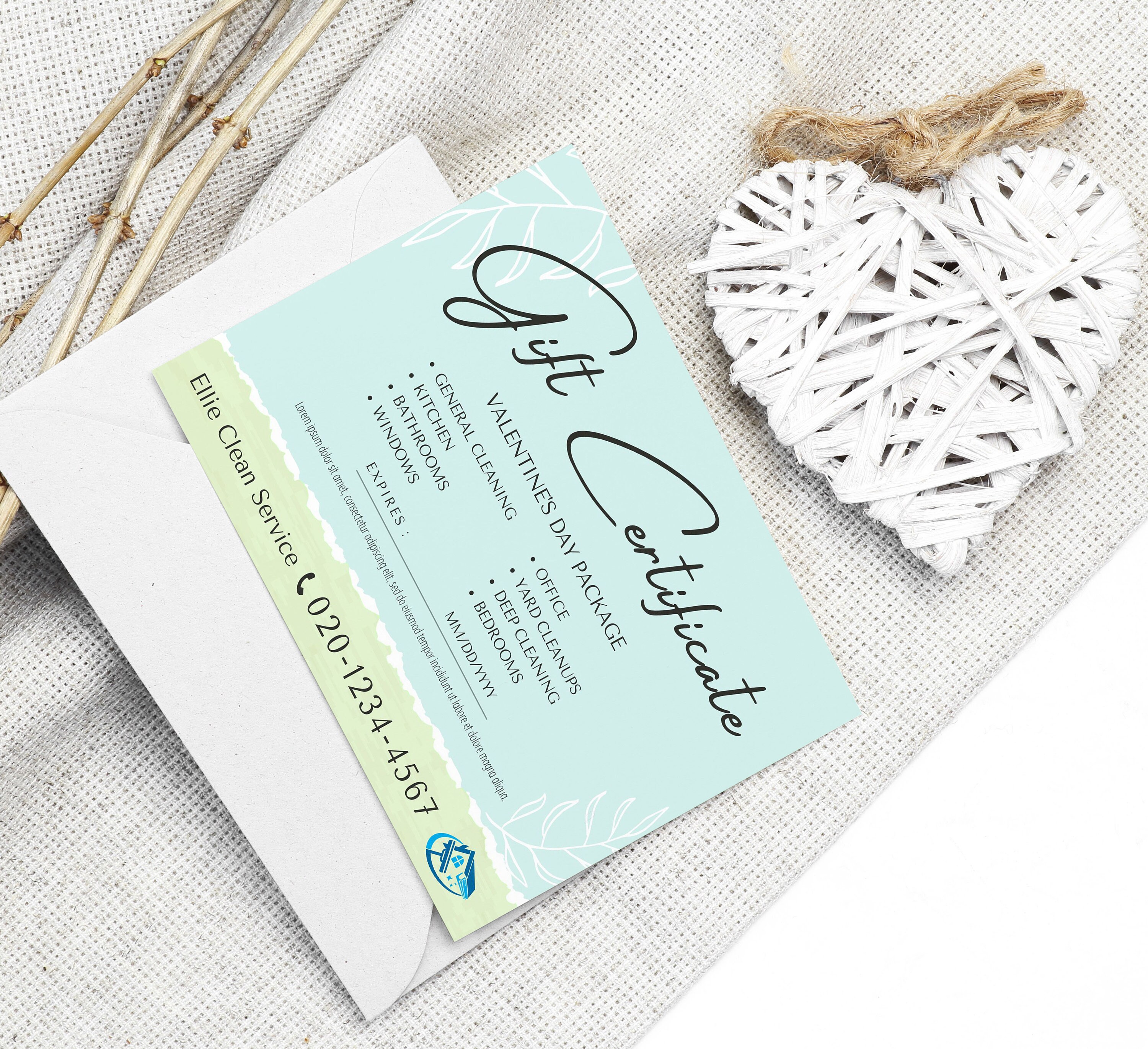 Cleaning Services Gift Certificate Template Canva Clean Business ...