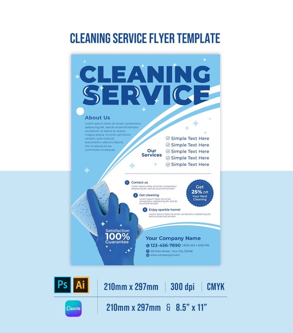 Cleaning Service Printable Flyer Modern Business Flyer - Etsy
