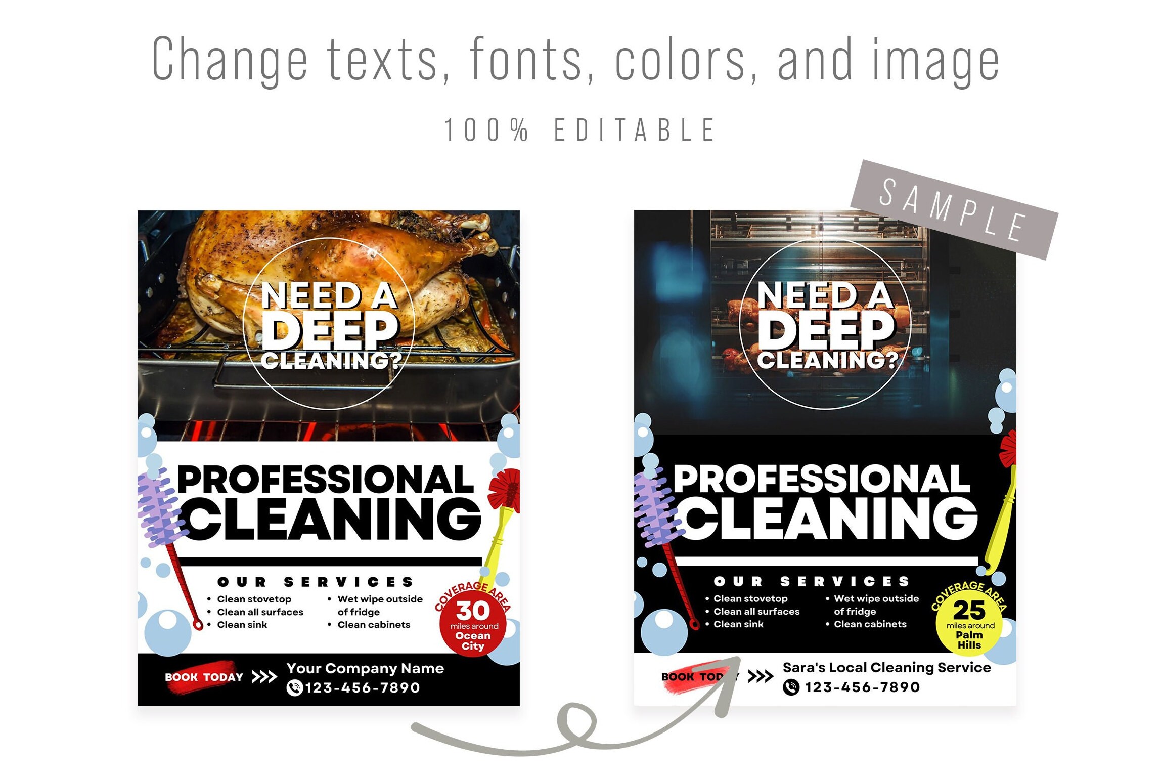 Deep Cleaning Services Flyer Template Canva 8.5 X 11 Inch Clean ...