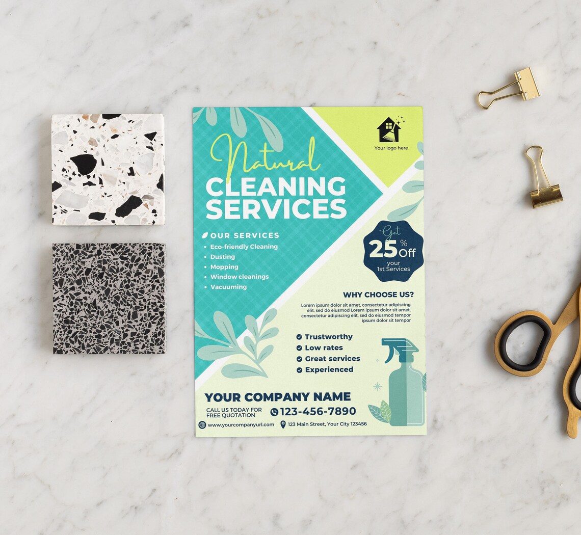 House Cleaning Services Flyer Template Canva Letter Size - Etsy