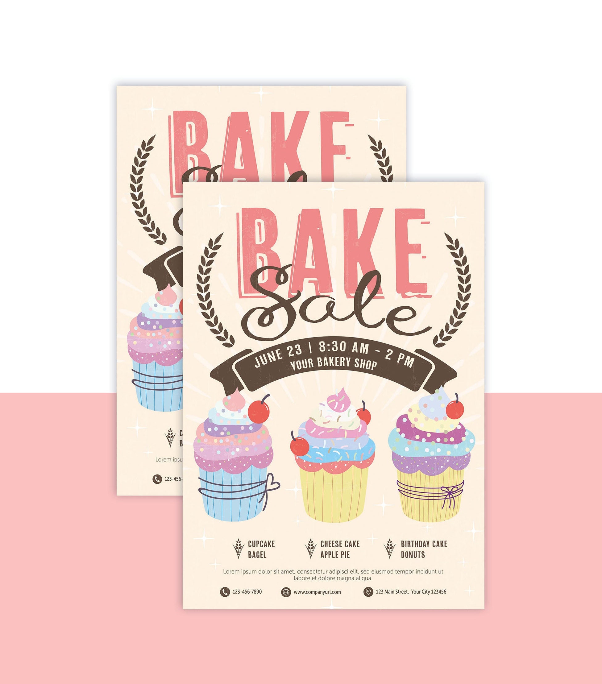 Bake Sale Printable Flyer | Event Flyer Template | Bakery | AI & PSD ...