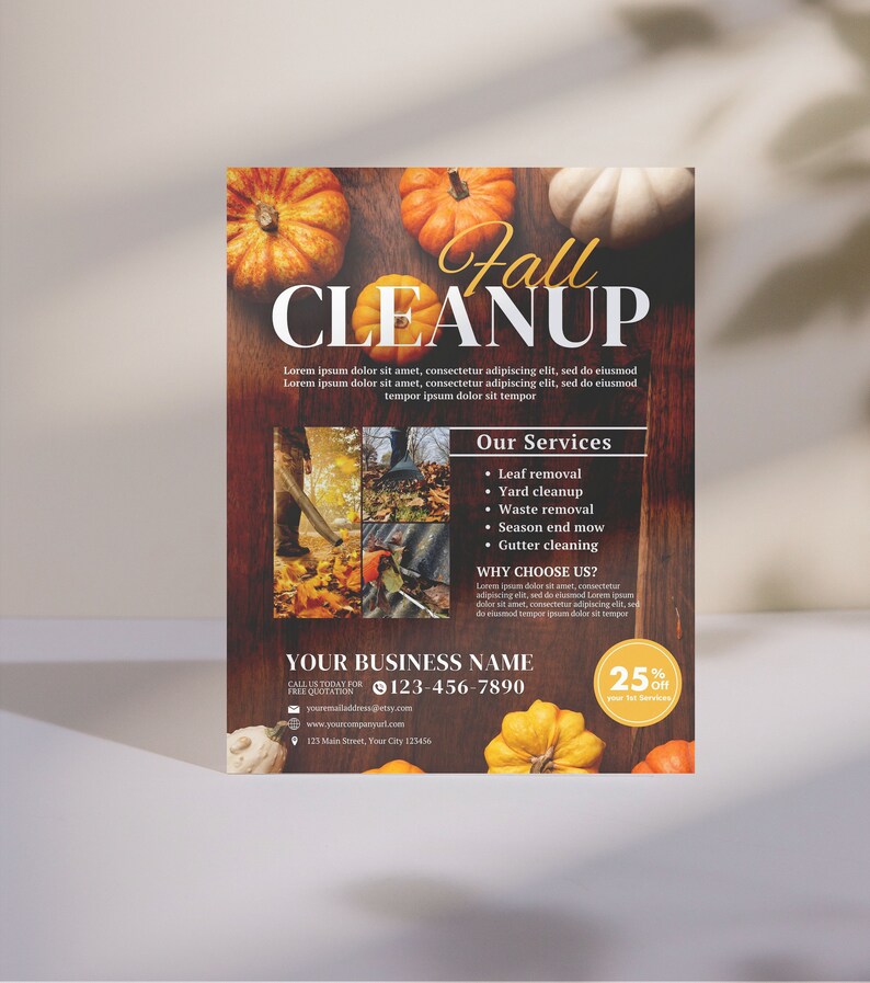 Fall Cleanup Flyer Template | Canva | US Letter Size 8.5" X 11 ...