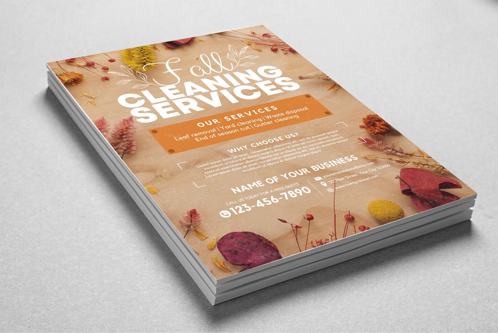 Fall Cleaning Services Flyer Template | Canva | US Letter Size 8.5" X ...