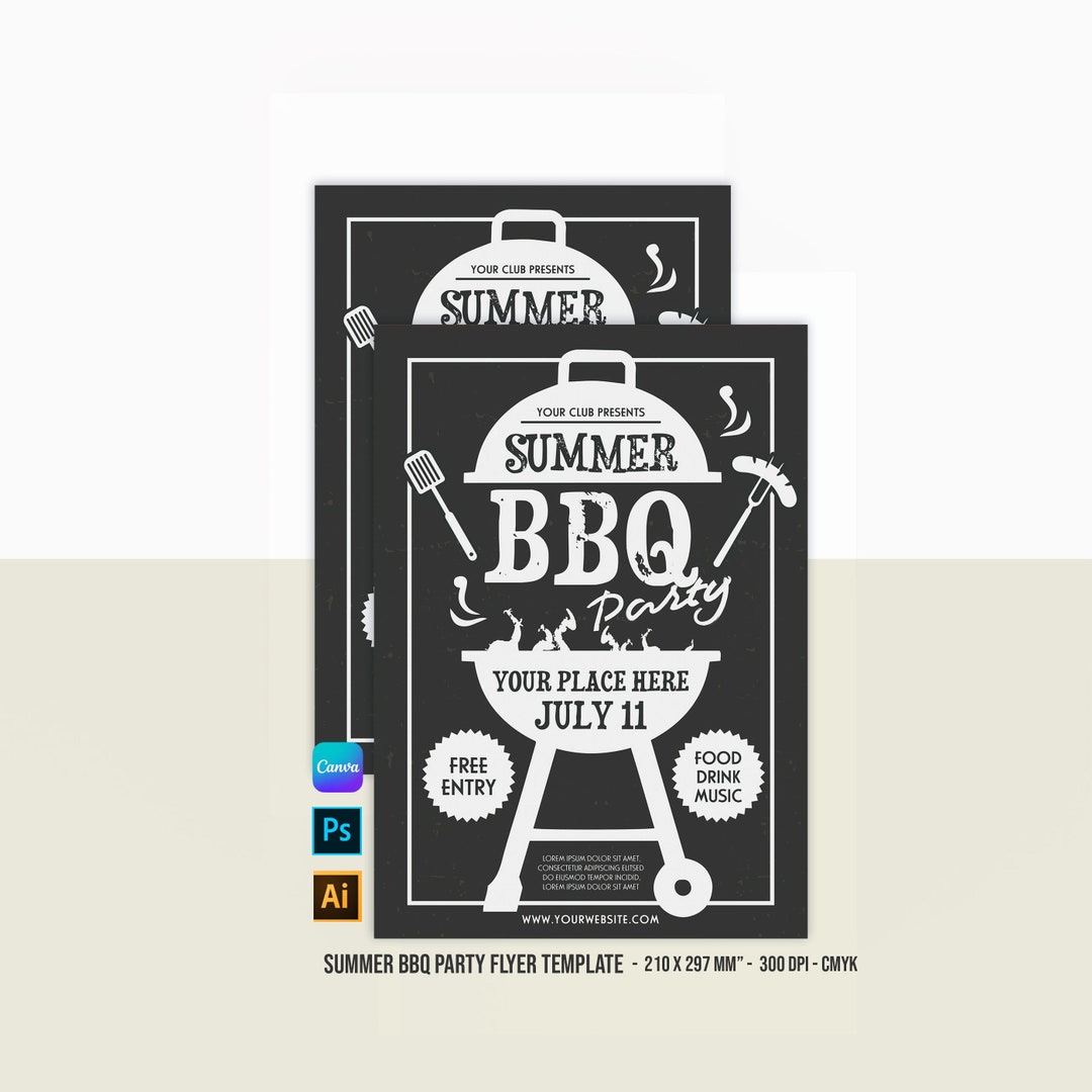 Summer BBQ Party Printable Flyer | Event Flyer Template | Cookout | AI ...