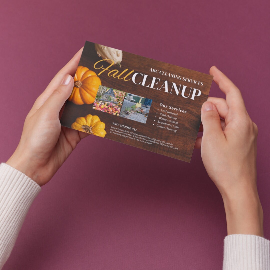 Fall Cleanup Postcard Template | Canva | 4" X 6" | Instant Download ...