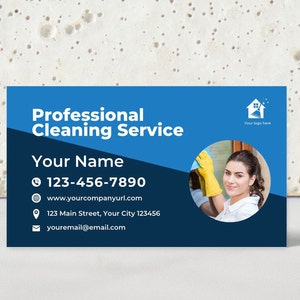 Cleaning Service Business Card Template | 2 Layouts | Editable ...