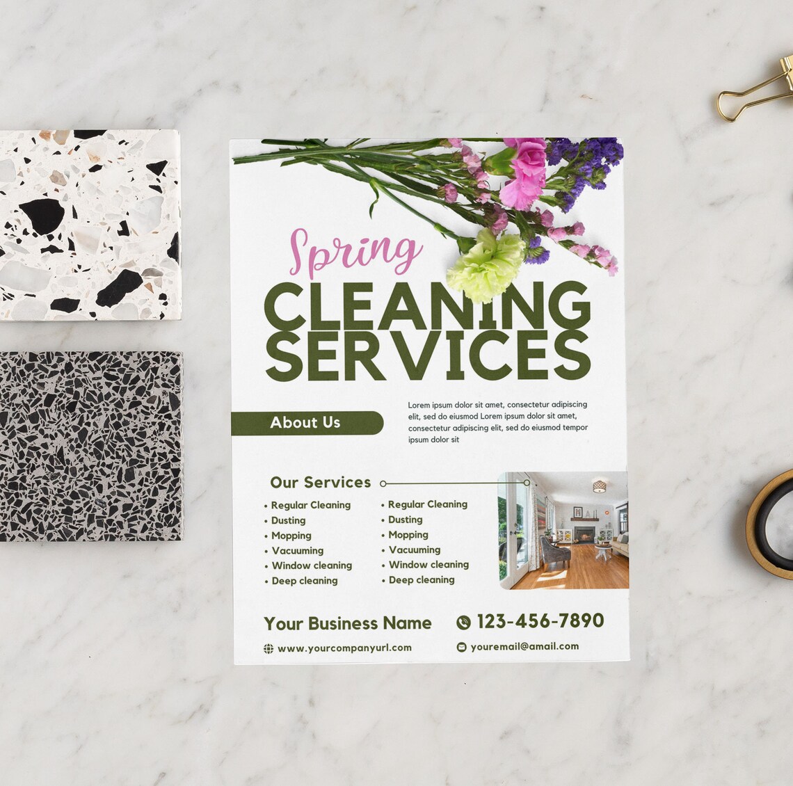 Spring Cleaning Service Editable Flyer Professional Clean Business ...