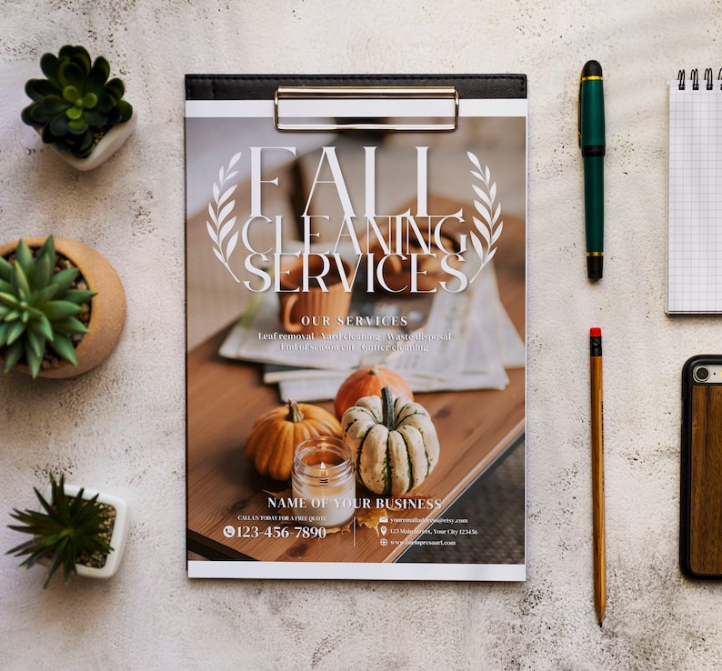 Fall Cleaning Services Flyer Template | Canva | US Letter Size 8.5" X ...