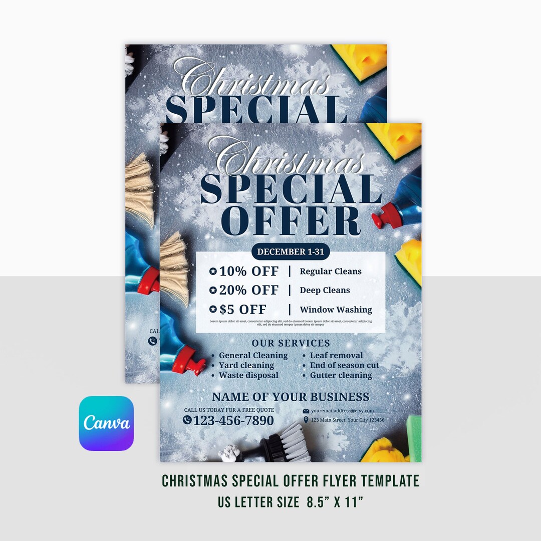 Christmas Special Offer Flyer Template | Canva | 8.5 X 11 Inch | Clean ...