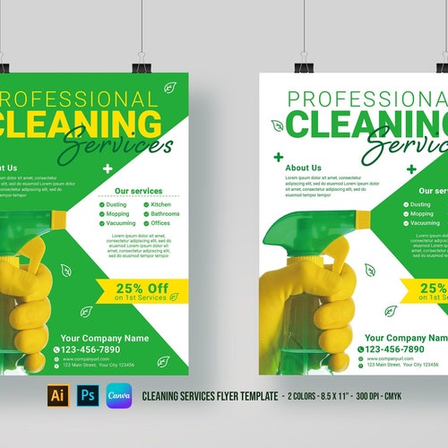 Professional Cleaning Services Printable Flyer Template - Etsy