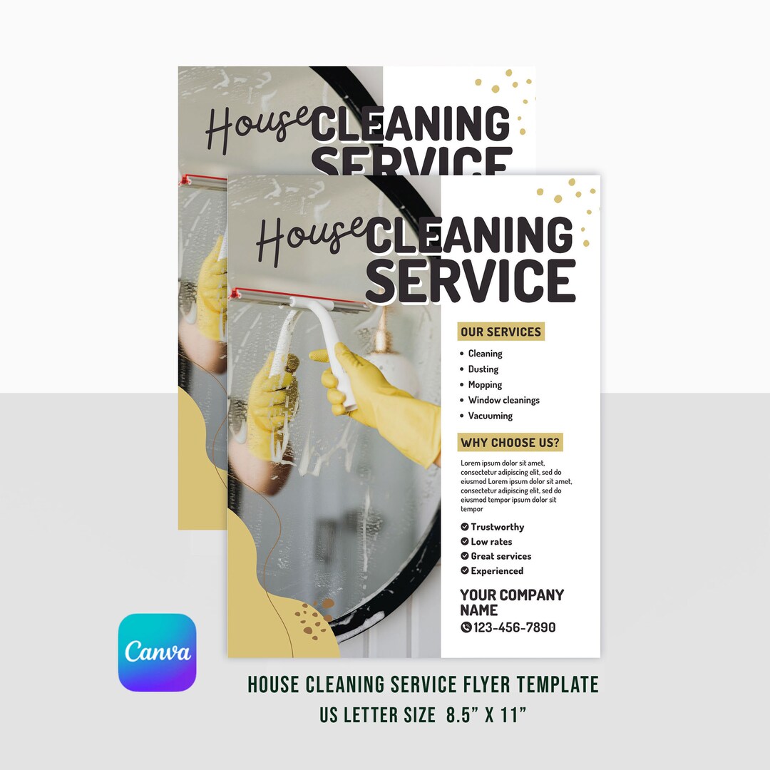 House Cleaning Service Flyer Template | Canva | US Letter Size 8.5" X ...