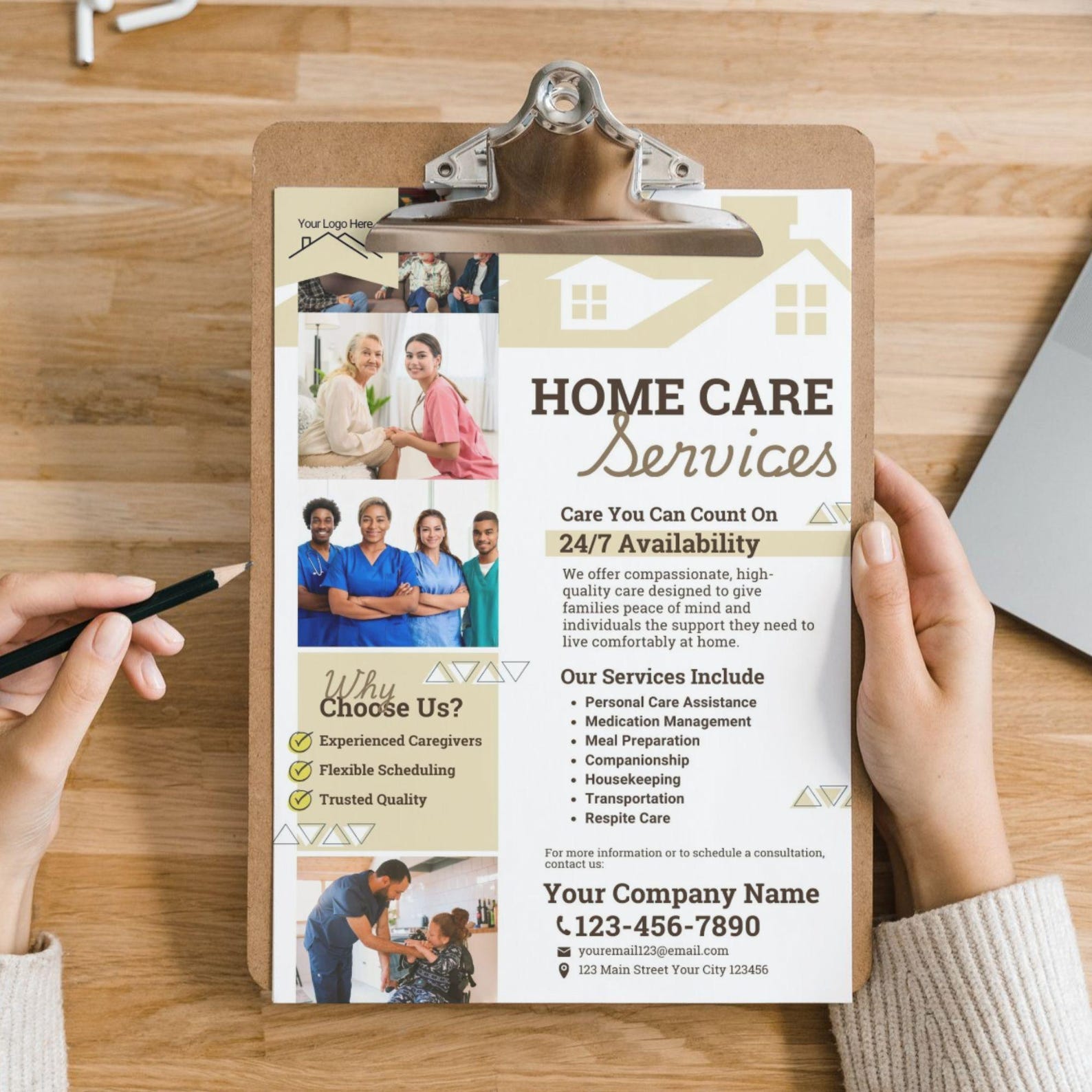 Home Care Services Flyer Template | Canva | 8.5 X 11 Inch | Caregiver ...