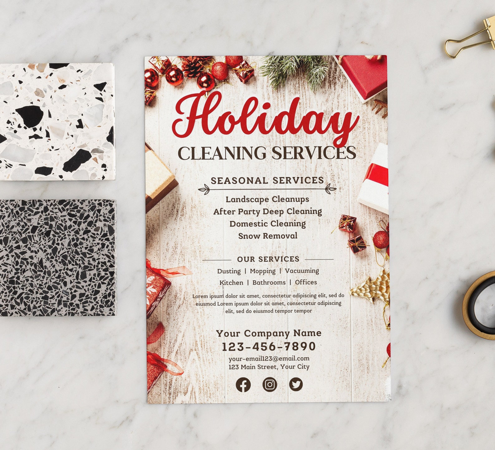 Holiday Cleaning Services Flyer Template | Canva | 8.5 X 11 Inch ...