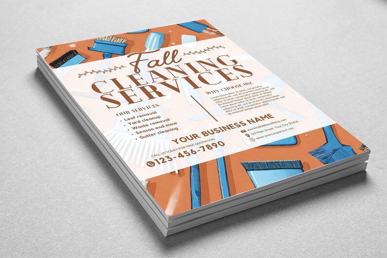 Fall Cleaning Services Flyer Template Canva US Letter Size - Etsy